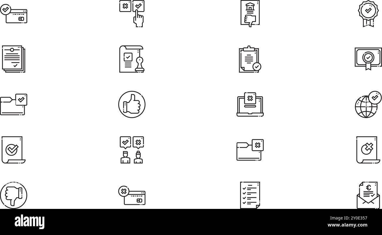 Approved and rejected icons High-Quality Vector Icons Collection with Editable Stroke. Ideal for ...