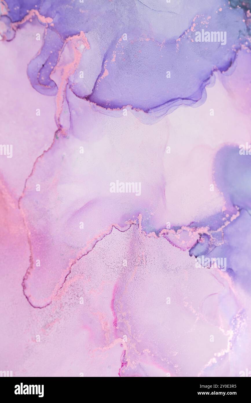 Soft Pastel Abstract Art Depicting Fluid Shapes In Shades Of Purple Pink And Blue Creating A