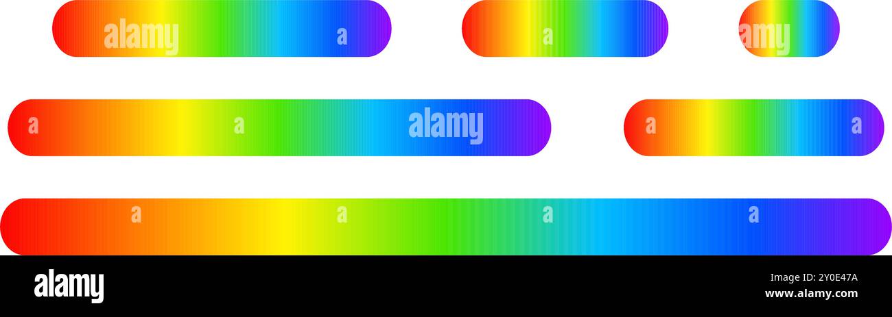 Set of colorful buttons with light spectrum print. Various lengths ...