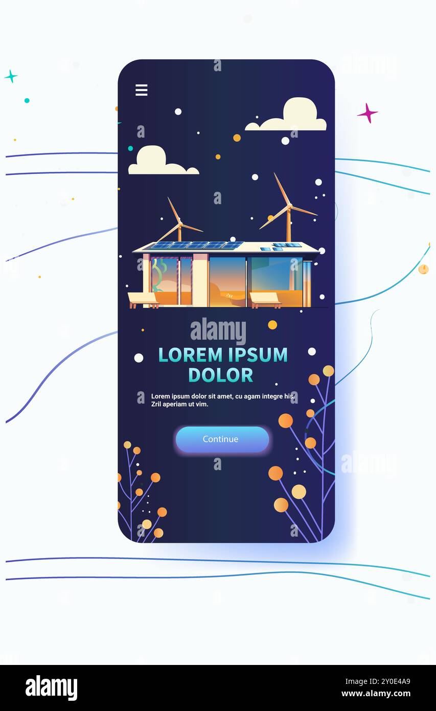 Eco-friendly house with solar panels wind turbines modern sustainable ...