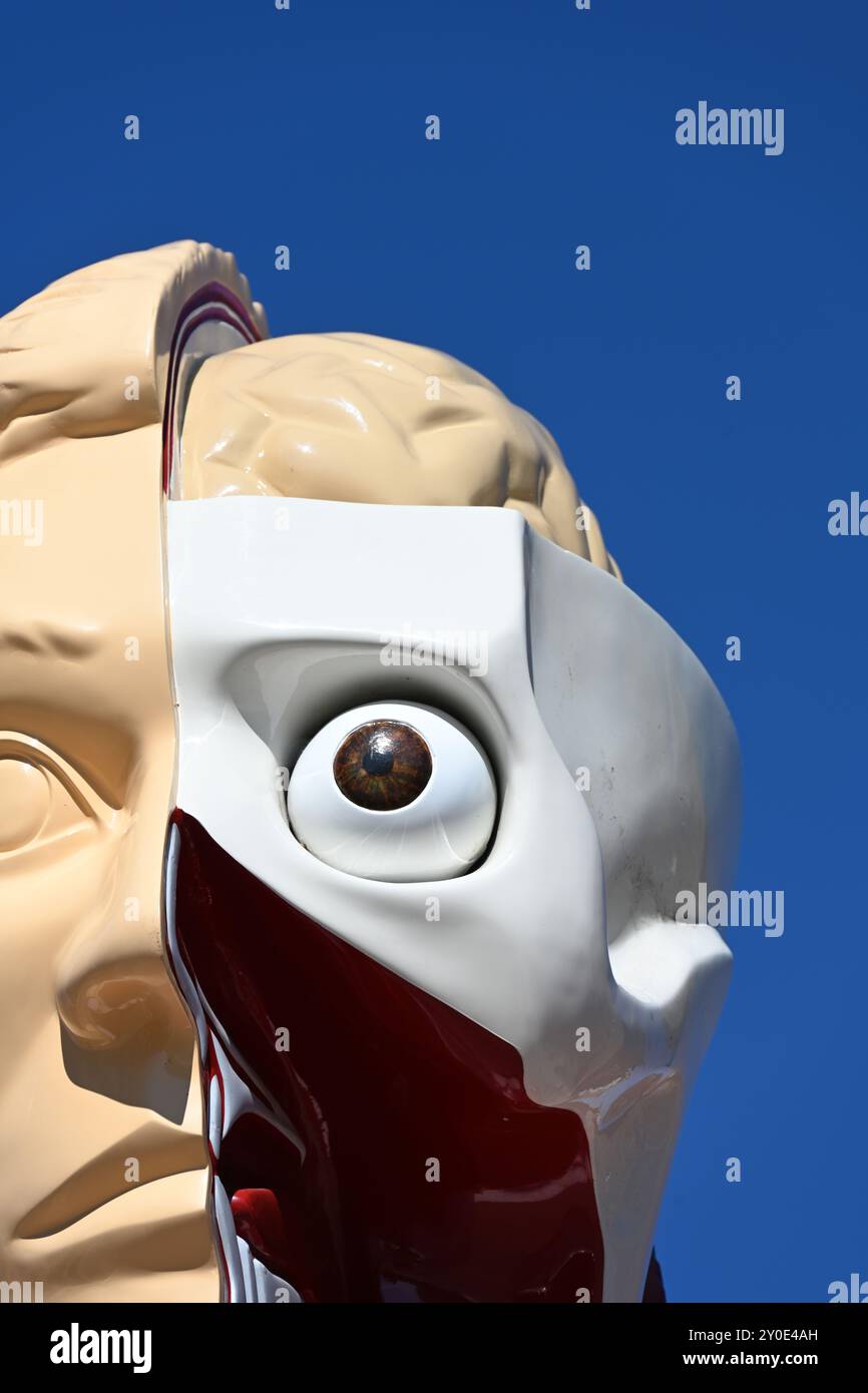 Human Head, Eye and Portrait by Damien Hirst, detail of Sculpture or ...