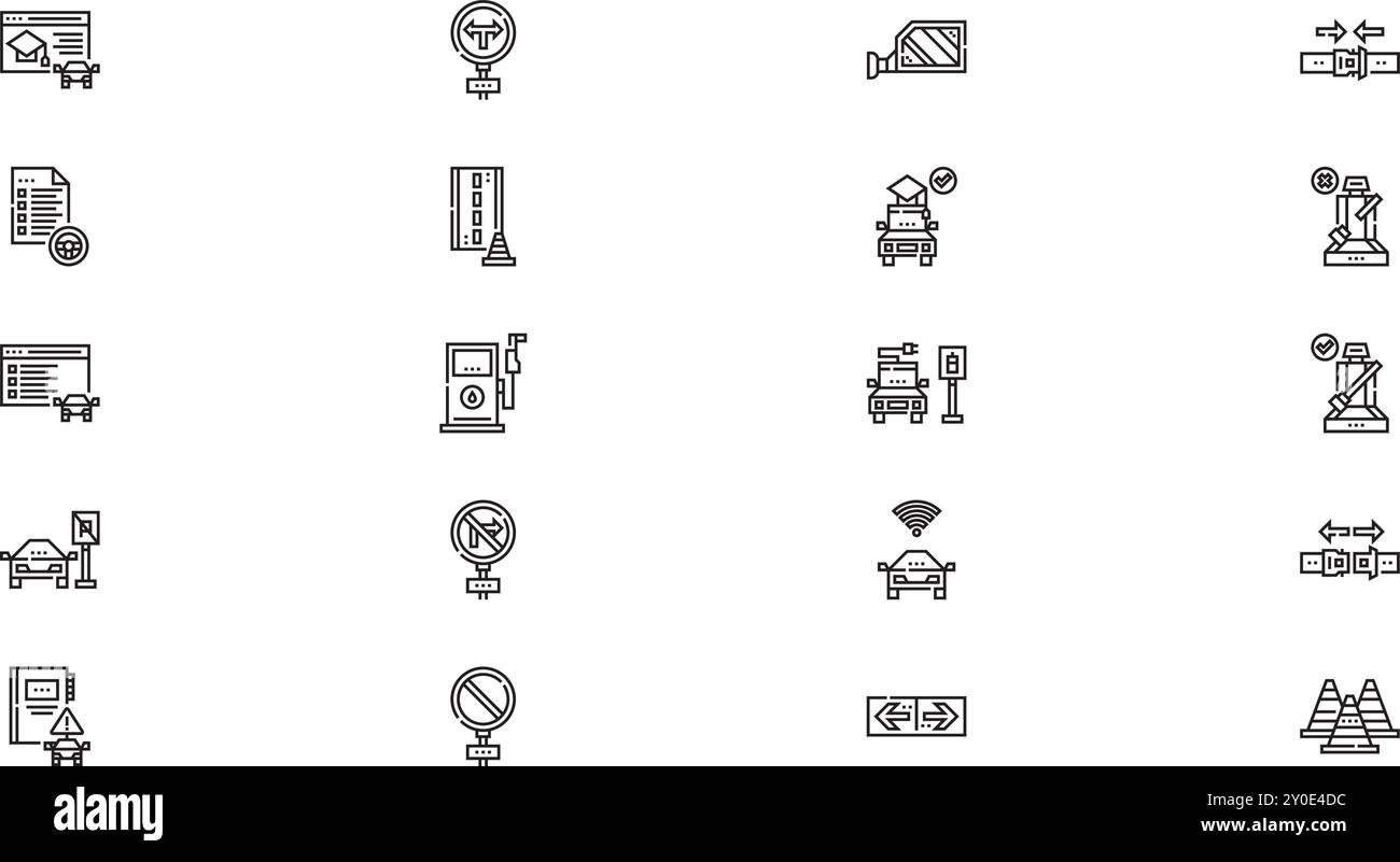 Driving school icons High-Quality Vector Icons Collection with Editable ...