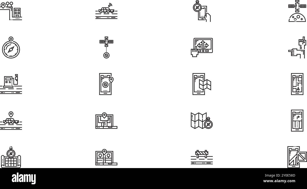 Navigation and maps icons High-Quality Vector Icons Collection with Editable Stroke. Ideal for ...