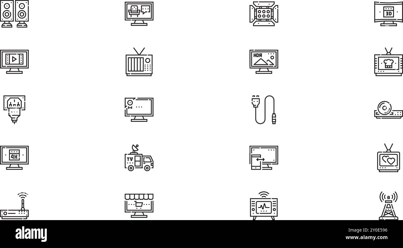 Television icons High-Quality Vector Icons Collection with Editable ...