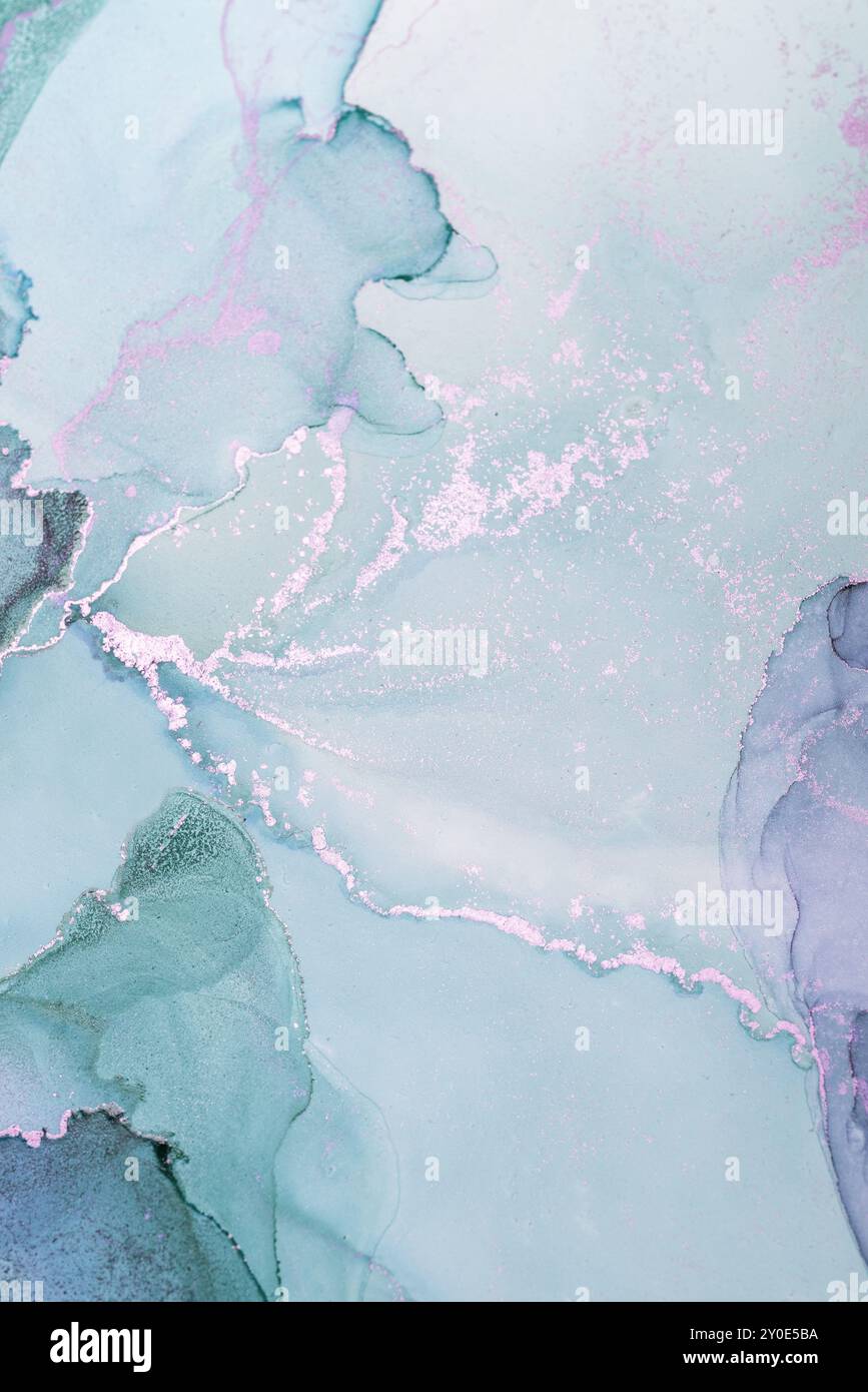 Abstract pastel watercolor artwork featuring soft hues in teal, pink ...