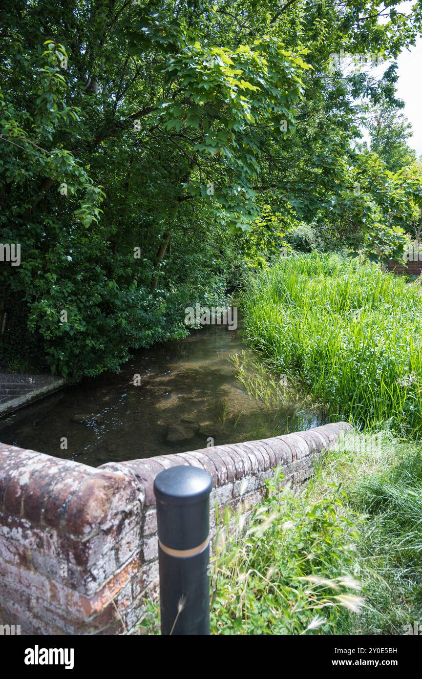 River Misbourne in Mill Lane Amersham Old Town Buckinghamshire England ...