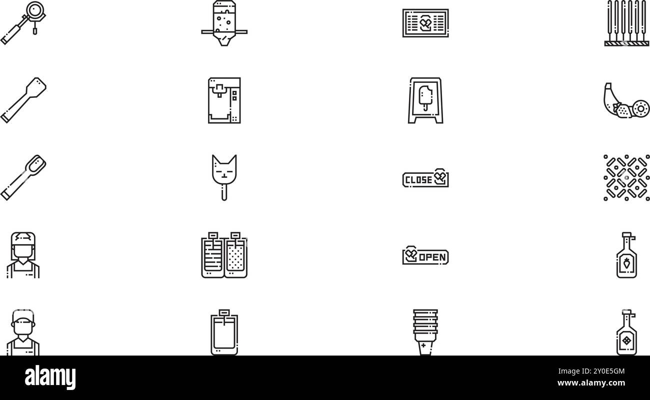 Ice cream shop icons High-Quality Vector Icons Collection with Editable ...