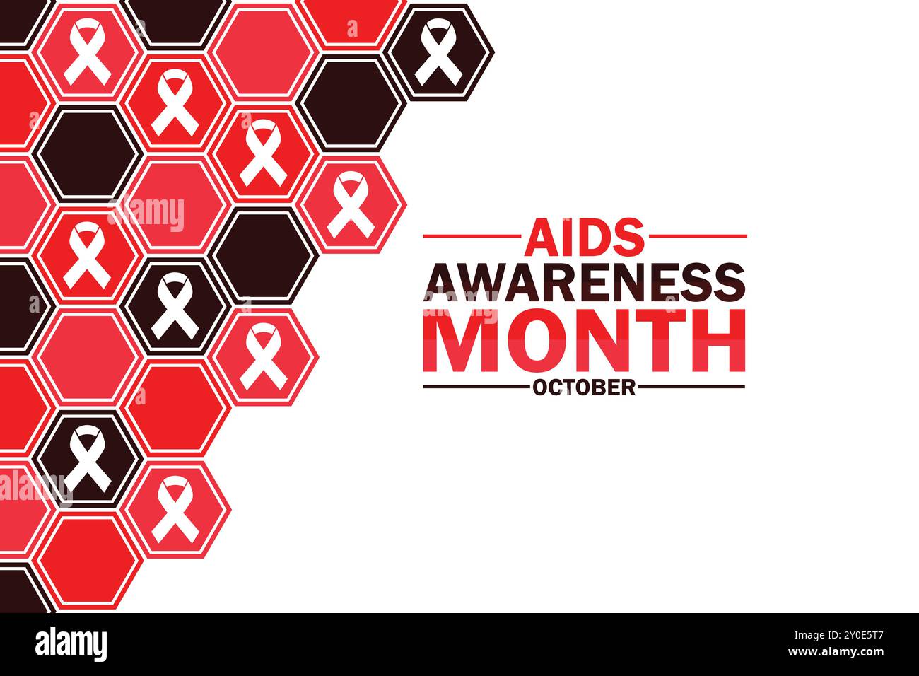 Aids Awareness Month October wallpaper with shapes and typography ...