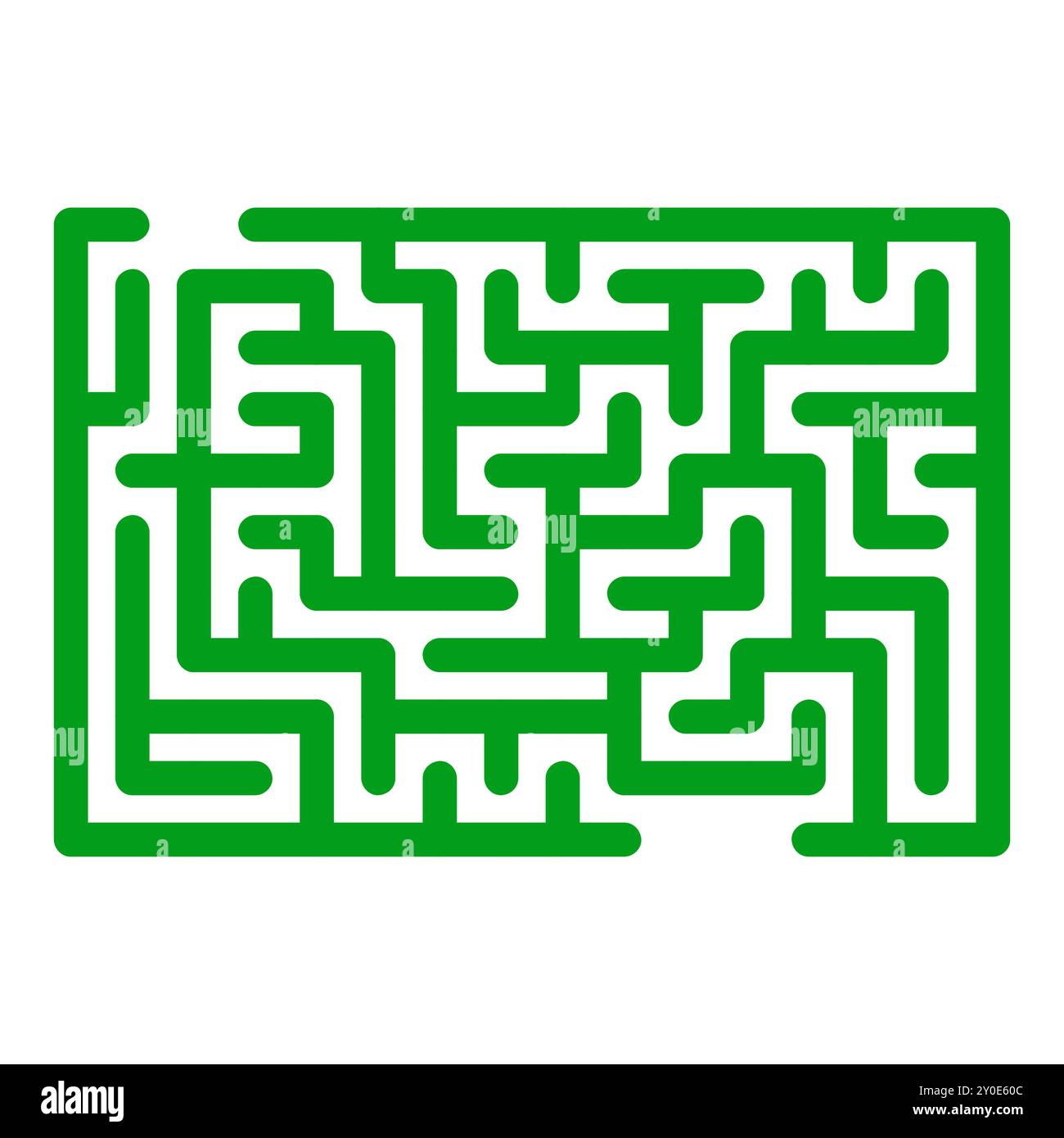 Maze shape design element. There is one entrance and exit and one correct path, but many paths ...