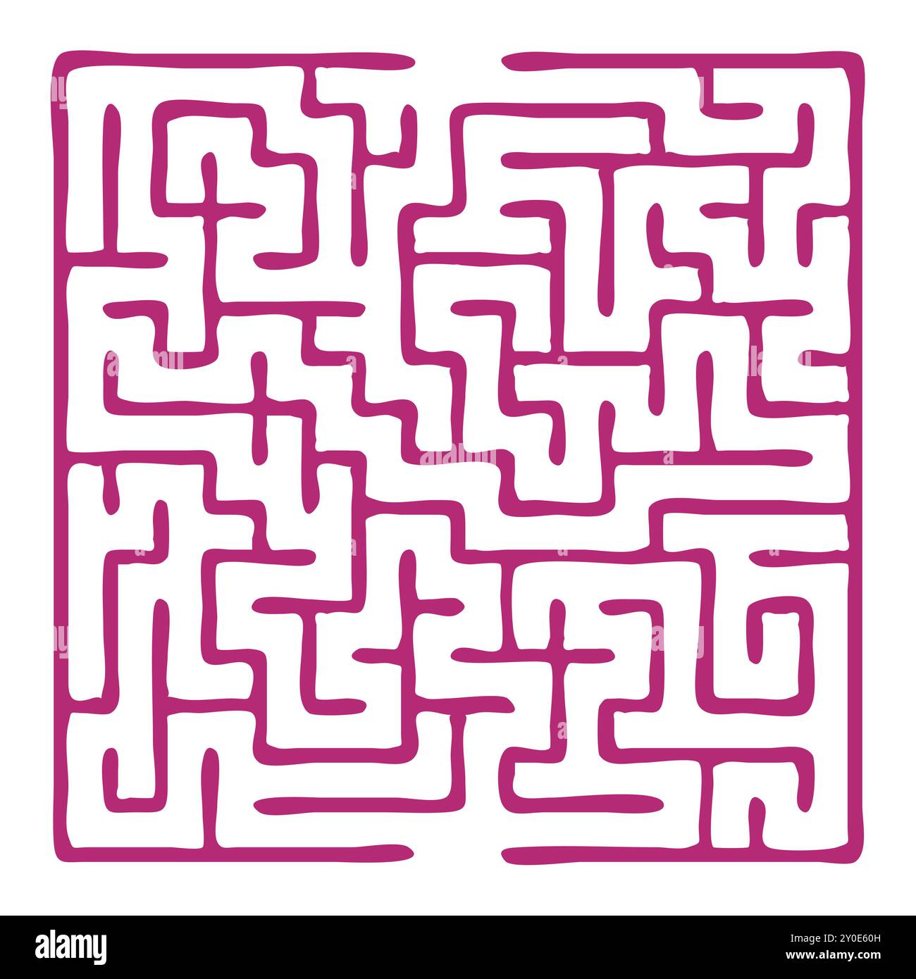 Maze shape design element. There is one entrance and exit and one ...