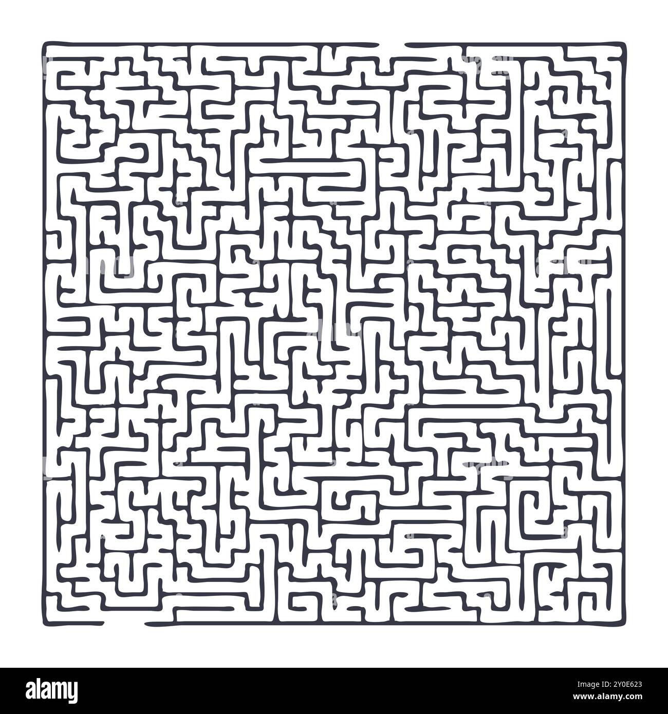 Maze shape design element. There is one entrance and exit and one ...