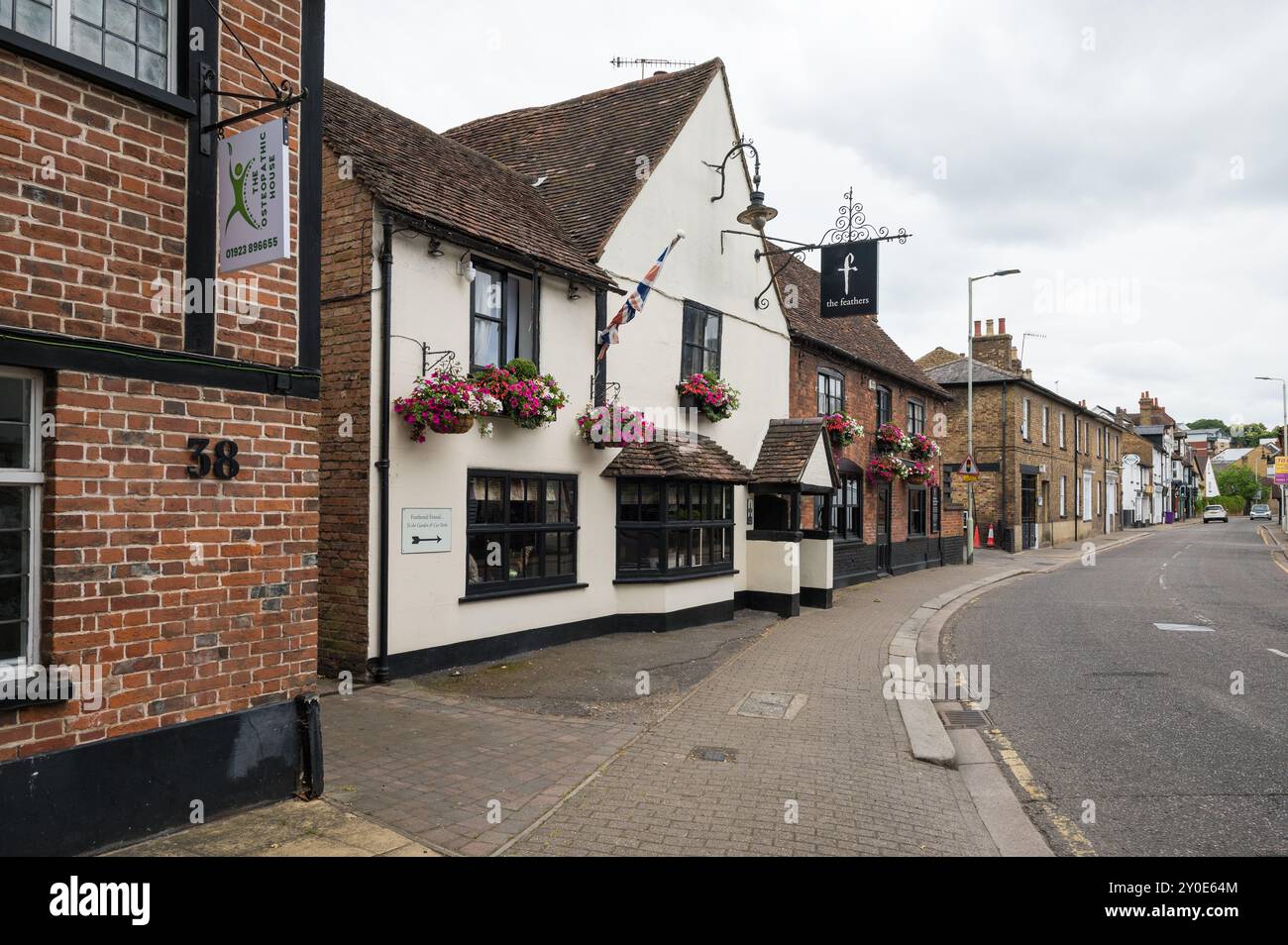 Exterior of The Feathers a traditional pub and restaurant on Church ...
