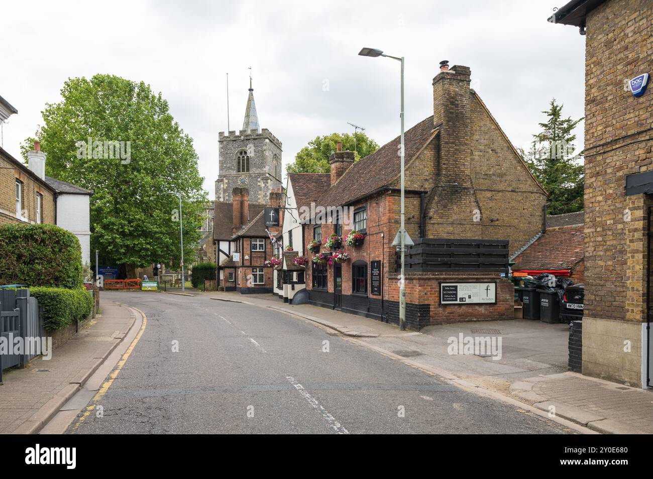 View along Church Street towards St Mary the Virgin church and The ...