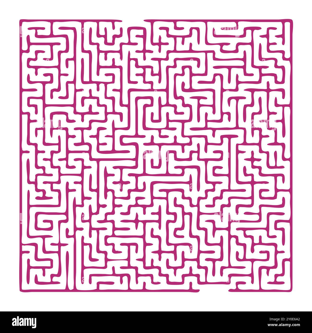 Maze shape design element. There is one entrance and exit and one correct path, but many paths ...