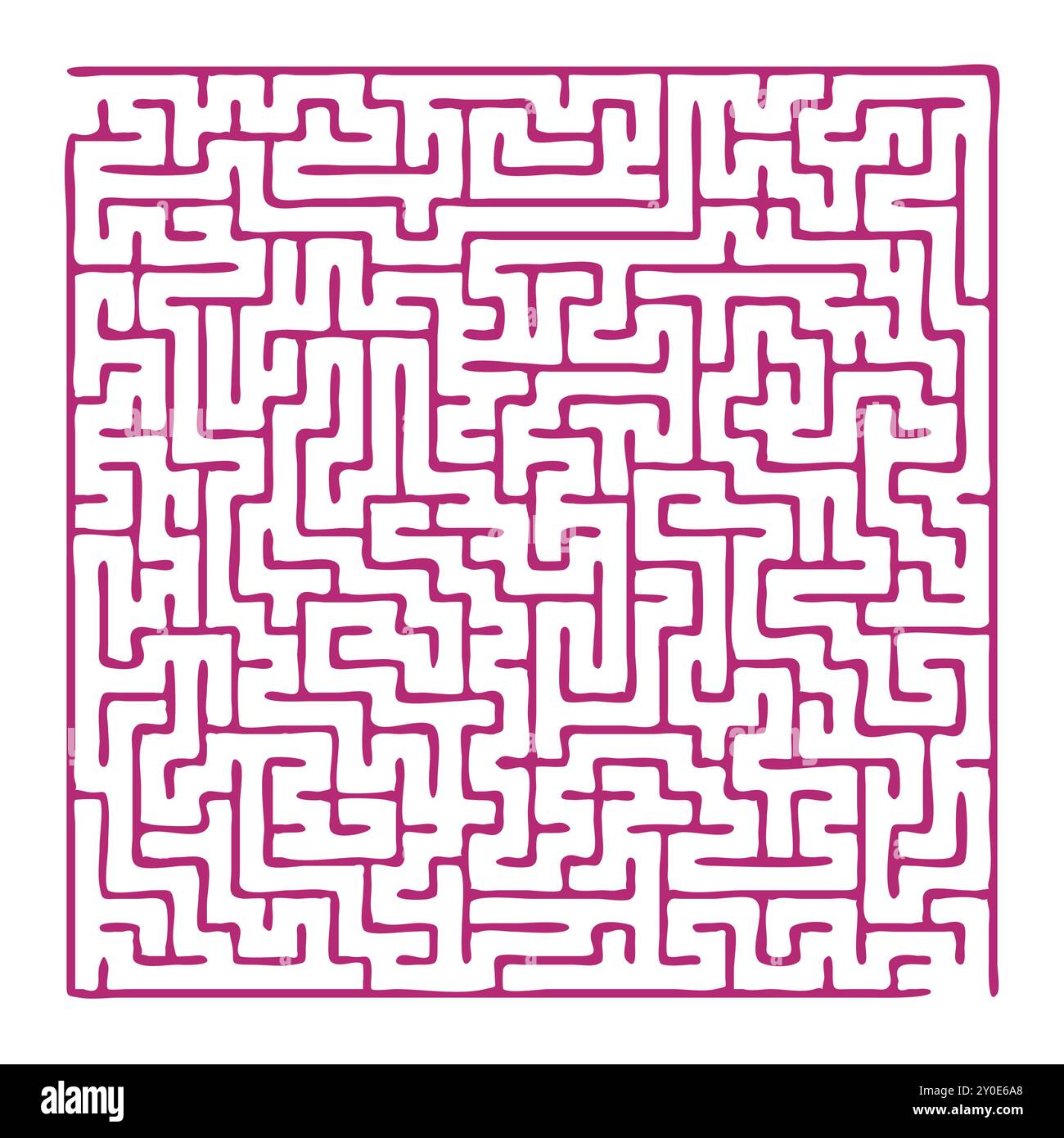 Maze shape design element. There is one entrance and exit and one ...