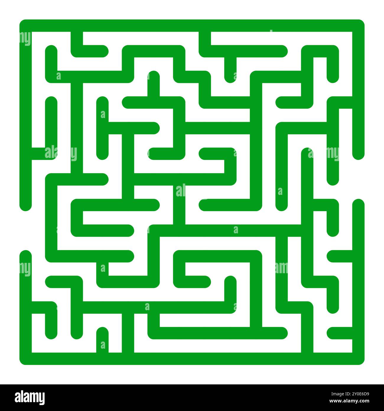 Maze shape design element. There is one entrance and exit and one ...