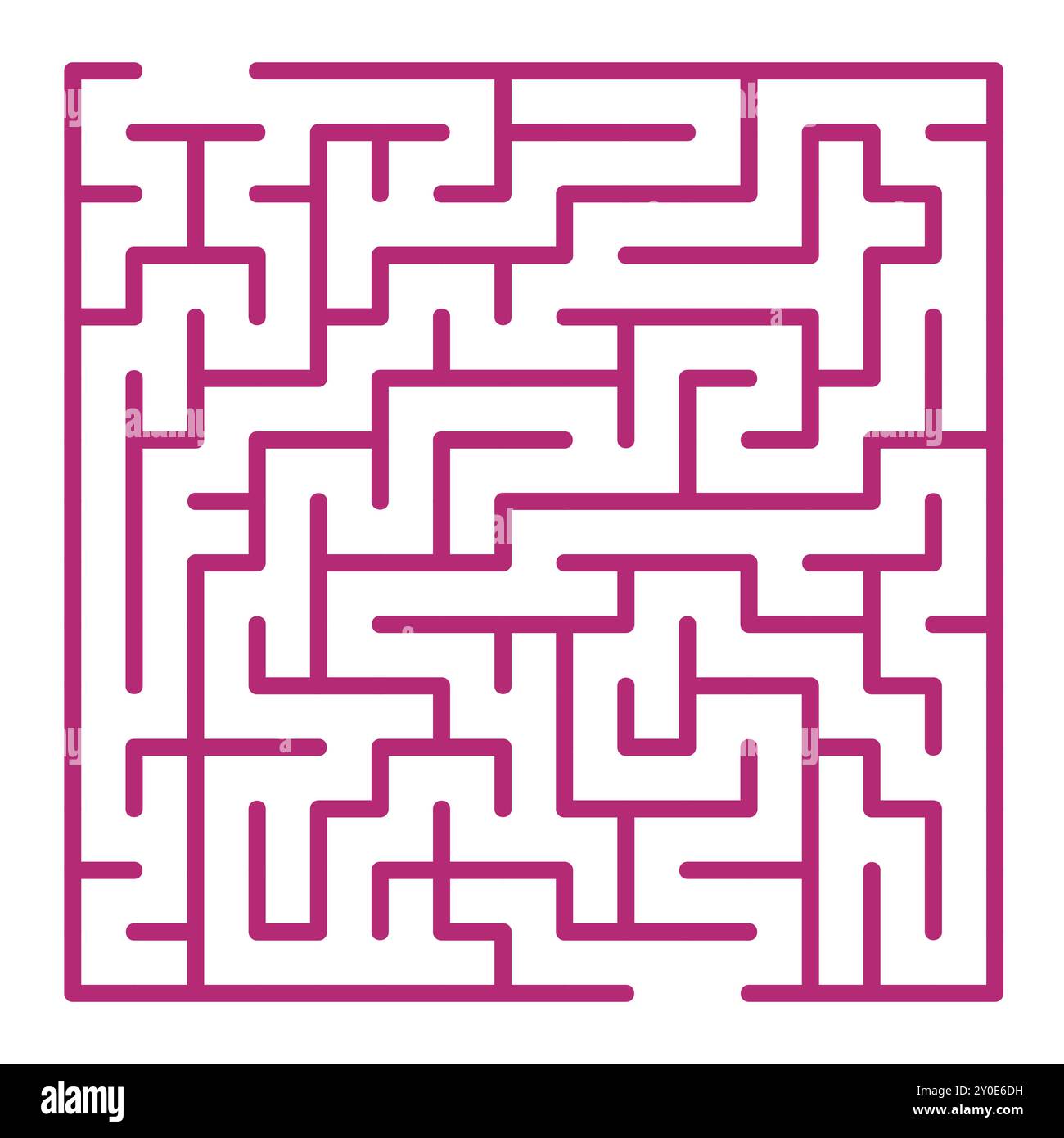 Maze shape design element. There is one entrance and exit and one ...