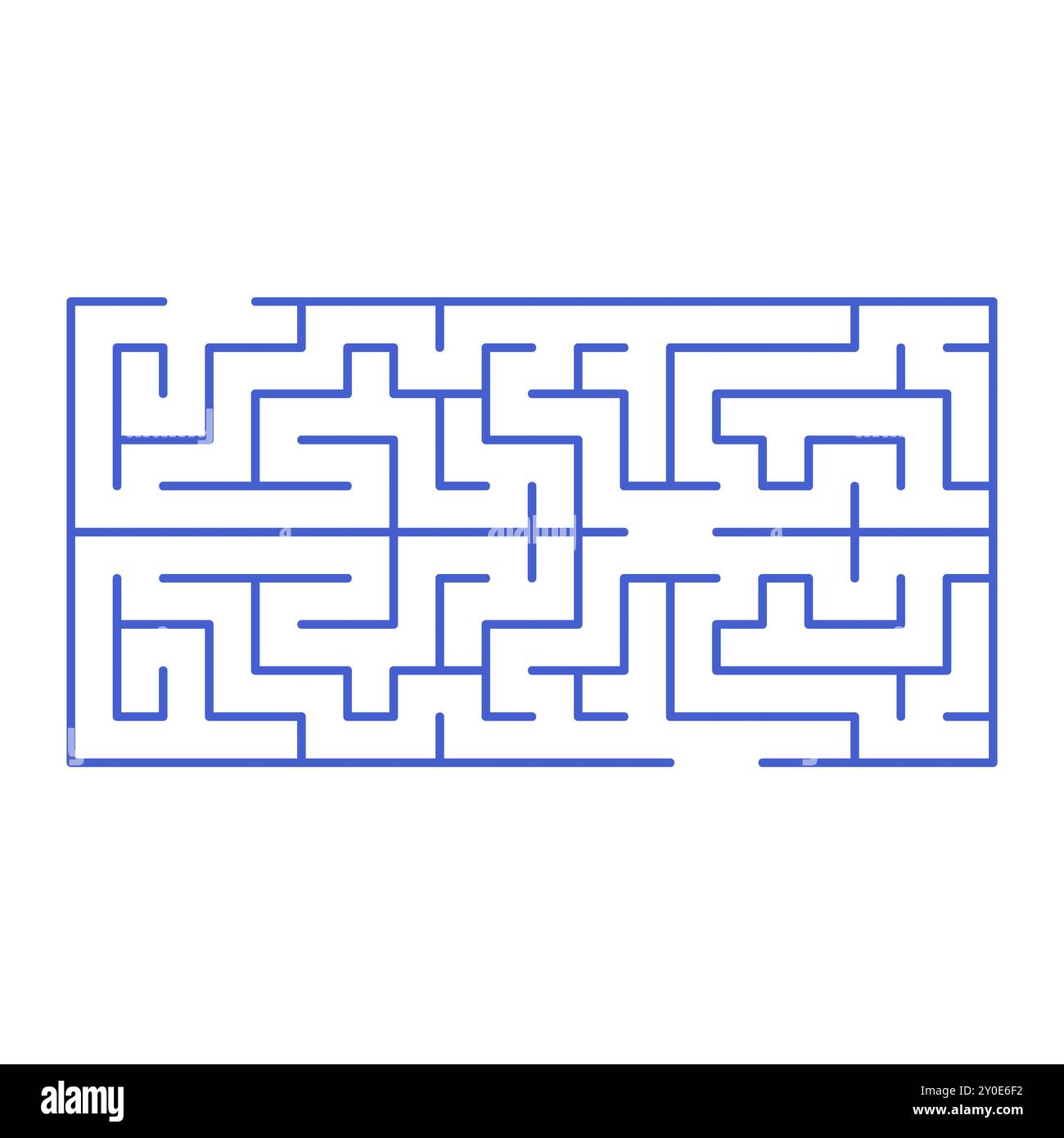 Maze shape design element. There is one entrance and exit and one ...