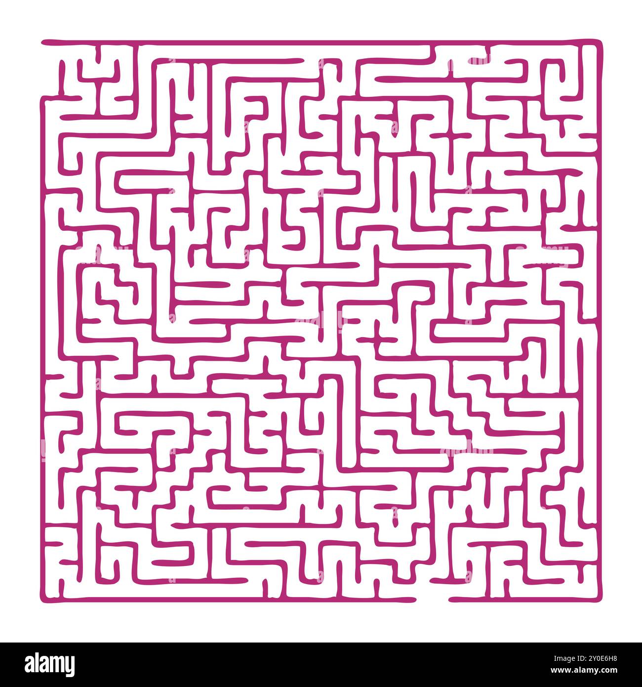 Maze shape design element. There is one entrance and exit and one correct path, but many paths ...