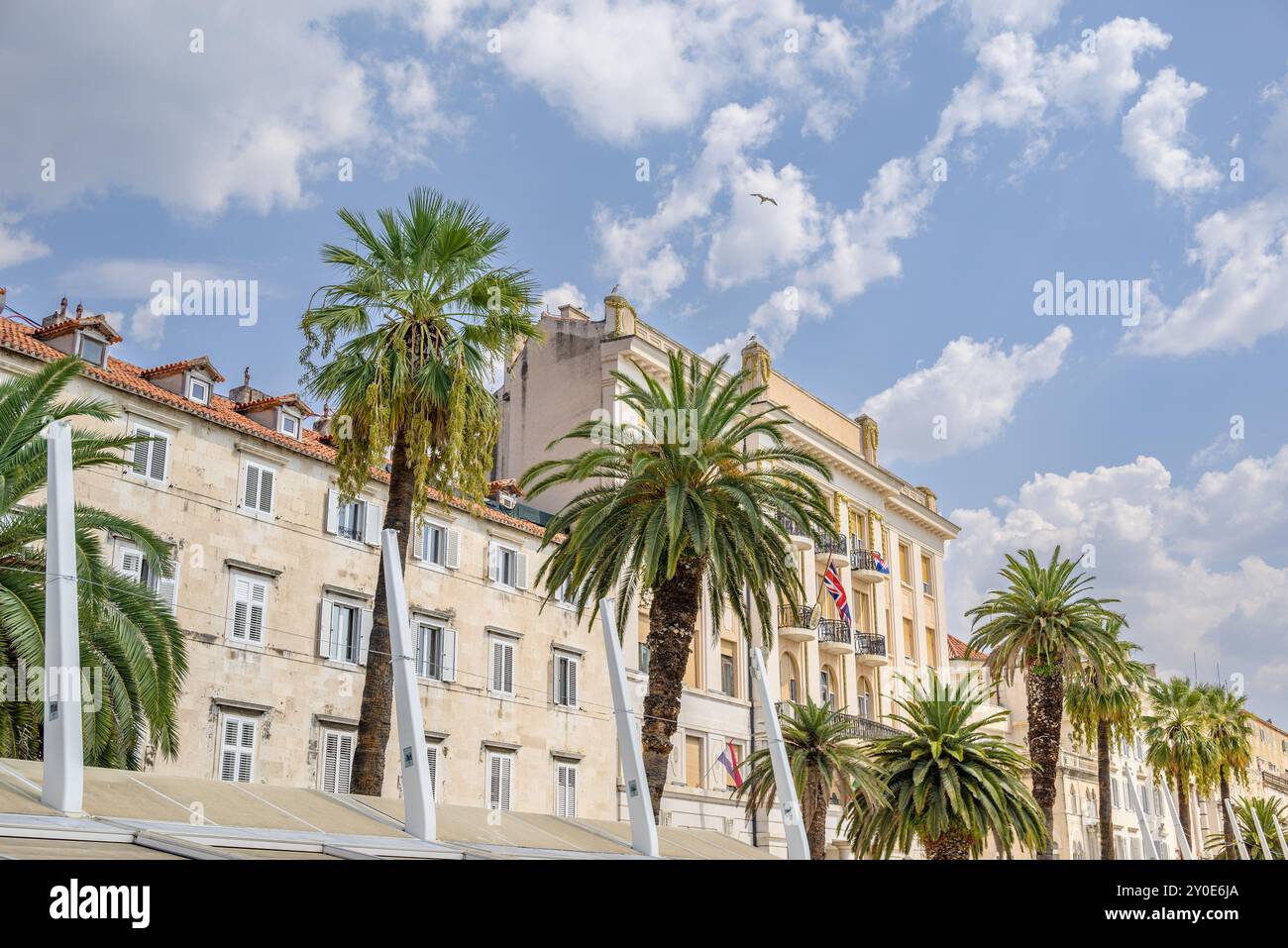Riva waterfront promenade on the Adriatic sea, one of the main tourist ...