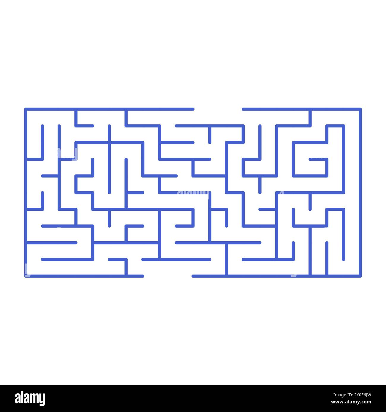 Maze shape design element. There is one entrance and exit and one ...