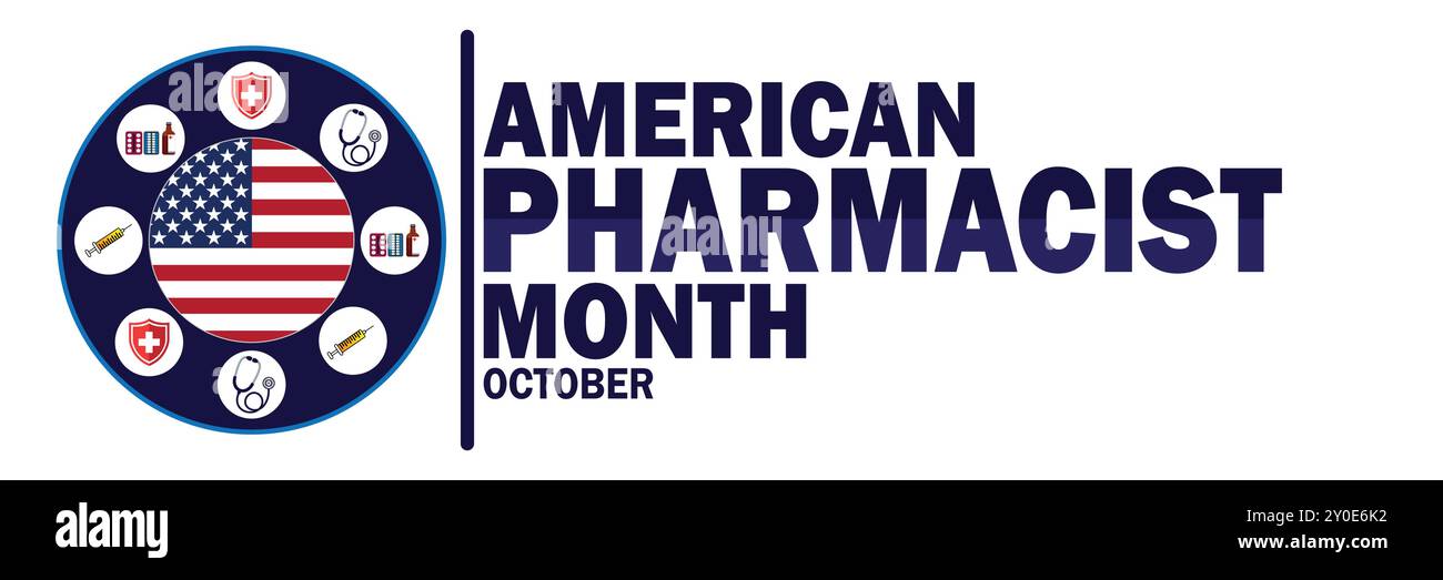 American Pharmacist Month. October. Suitable for greeting card, poster ...