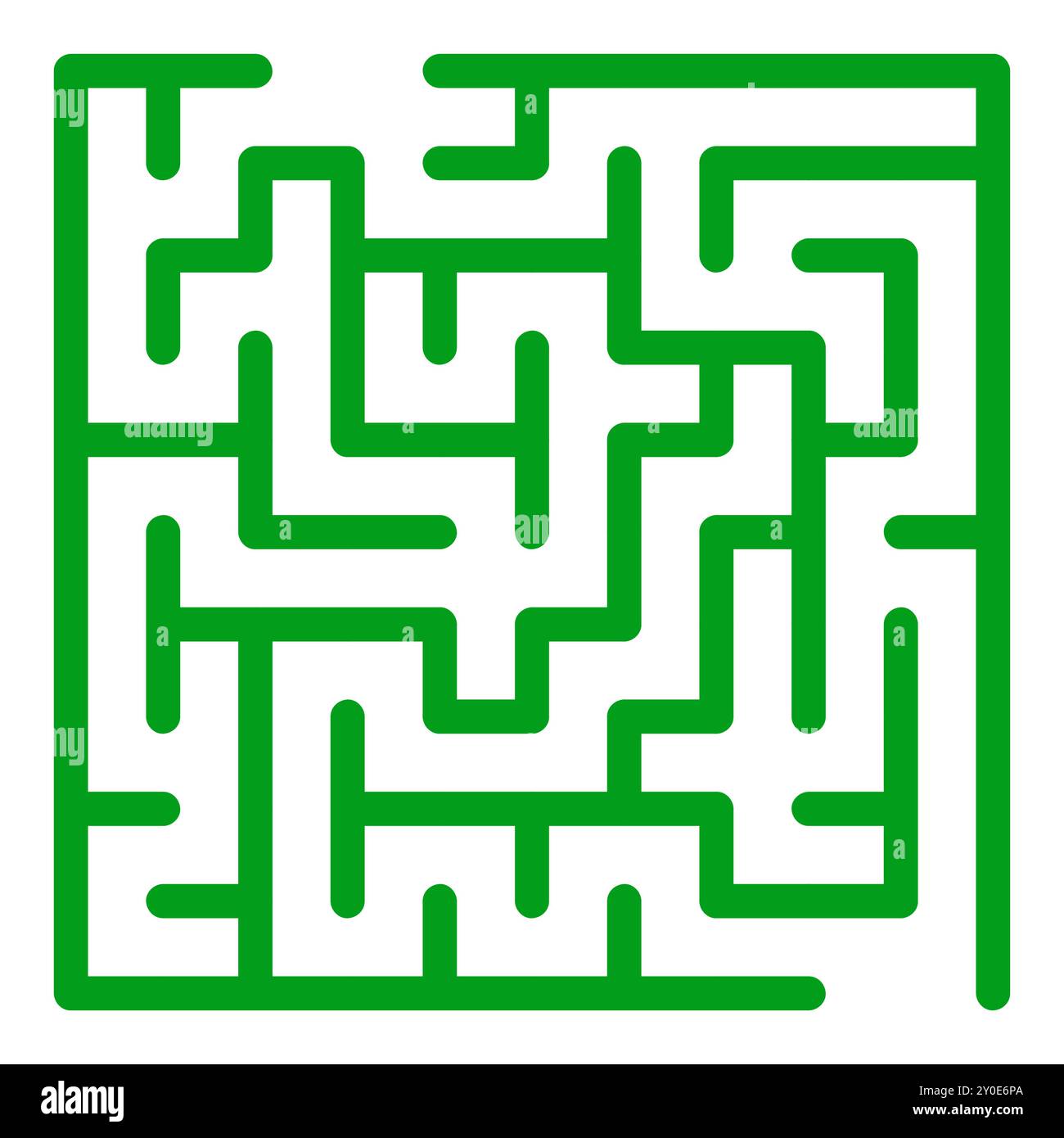 Maze shape design element. There is one entrance and exit and one correct path, but many paths ...