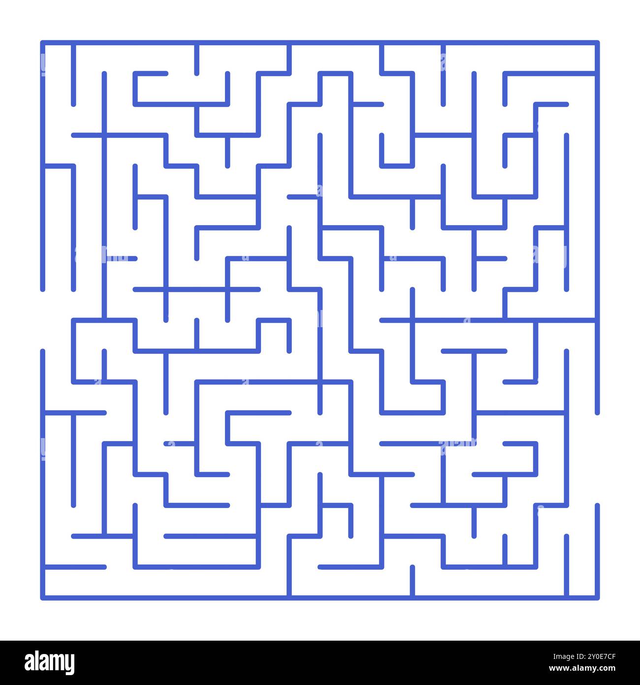 Maze shape design element. There is one entrance and exit and one ...