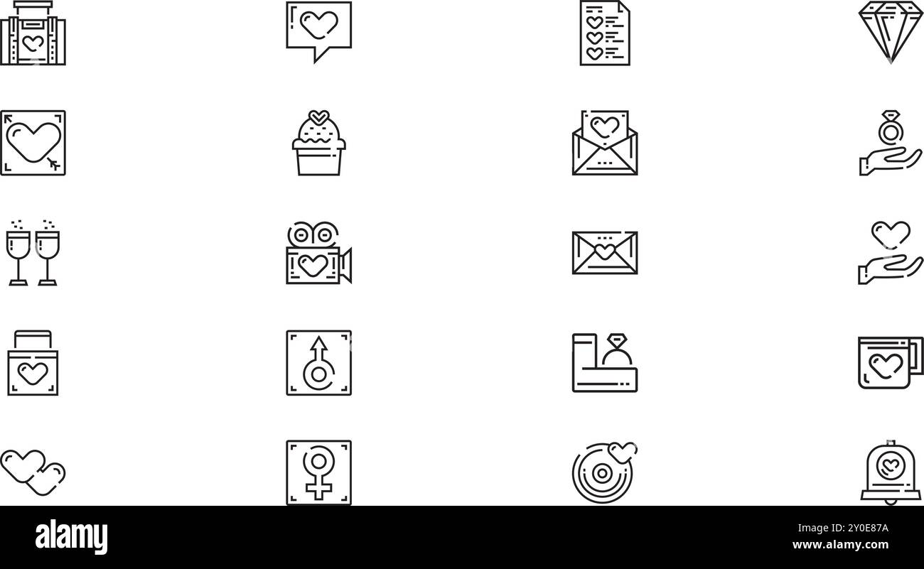 Just married icons High-Quality Vector Icons Collection with Editable ...