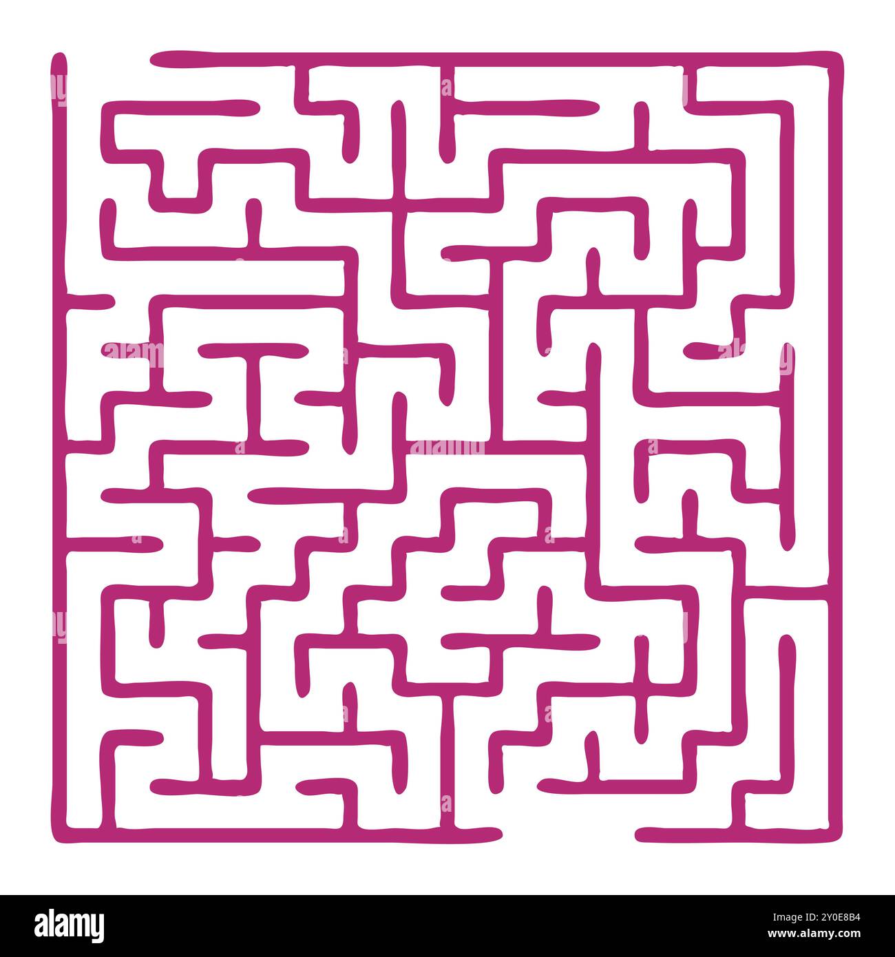 Maze shape design element. There is one entrance and exit and one correct path, but many paths ...