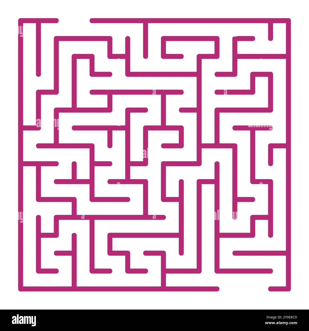Maze shape design element. There is one entrance and exit and one correct path, but many paths ...