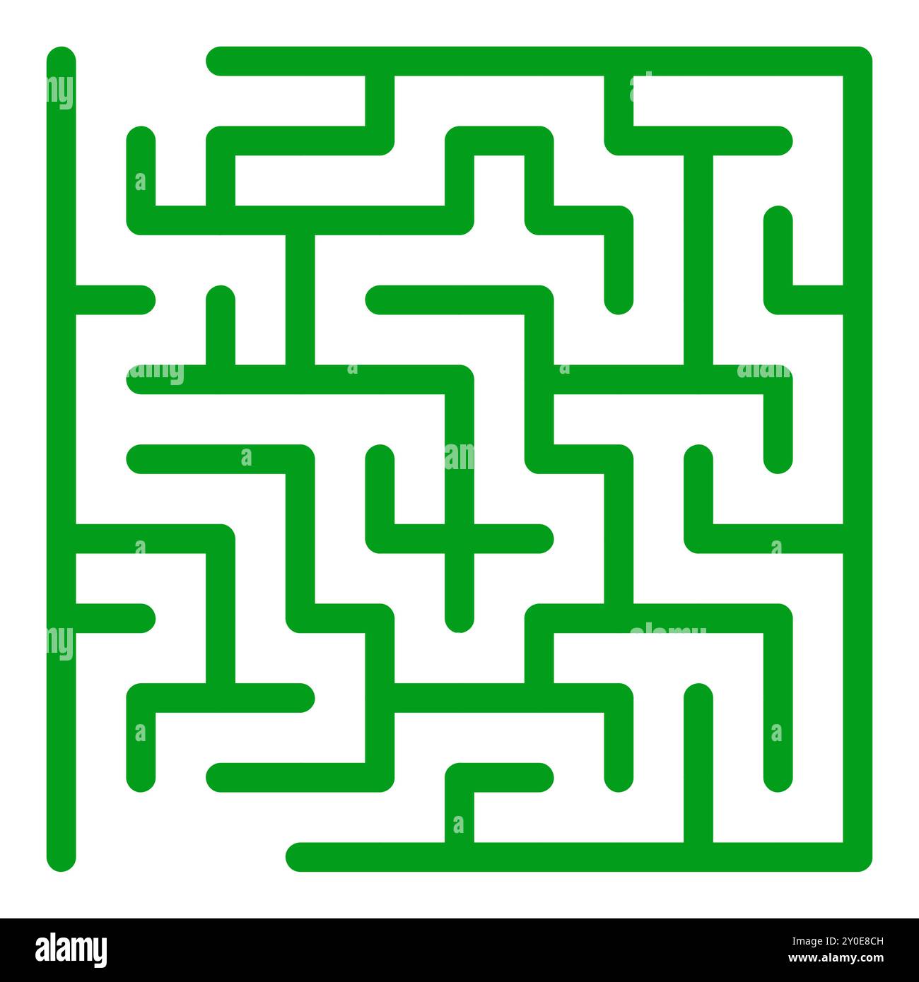 Maze shape design element. There is one entrance and exit and one correct path, but many paths ...