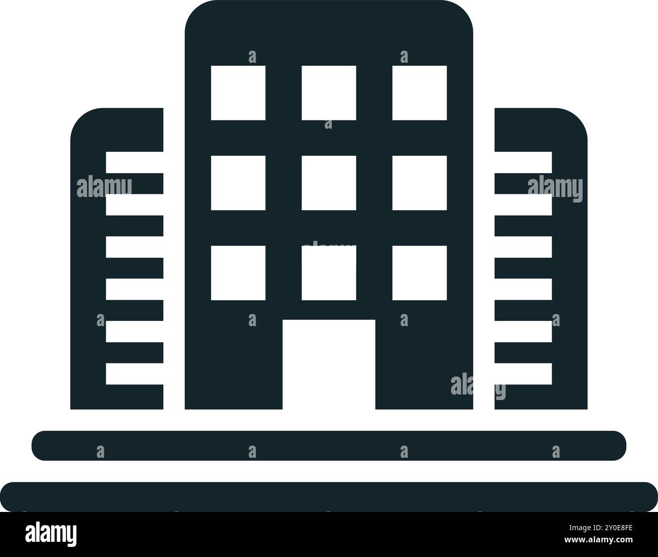 Modern office building representing business management icon Stock ...
