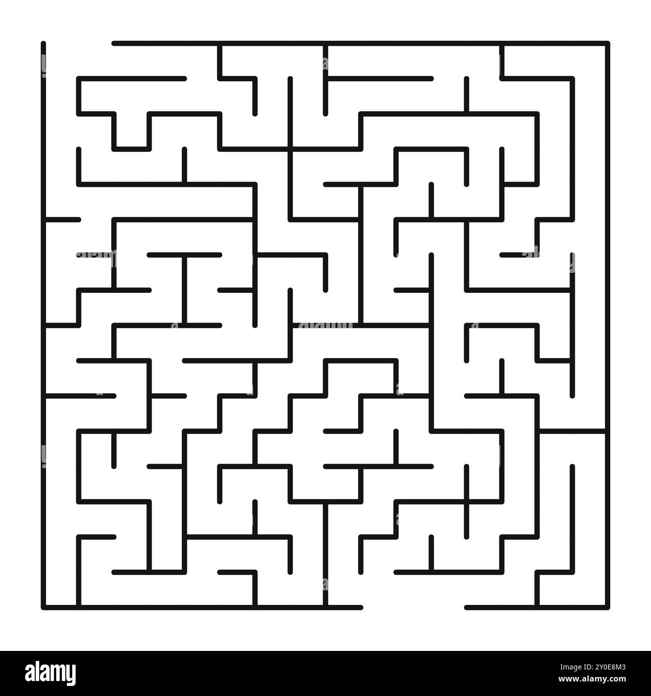 Maze shape design element. There is one entrance and exit and one ...