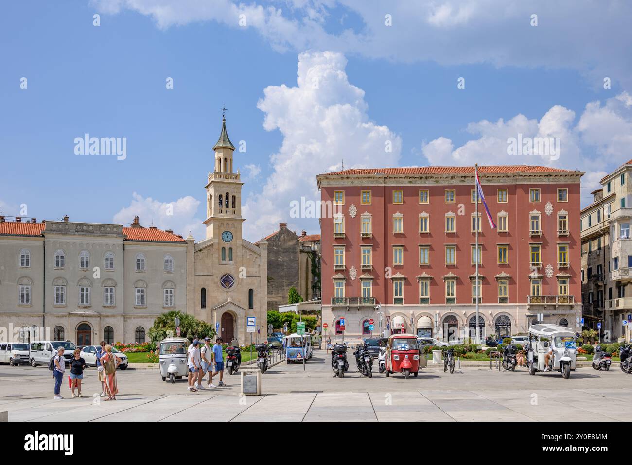 Riva waterfront promenade on the Adriatic sea, one of the main tourist ...