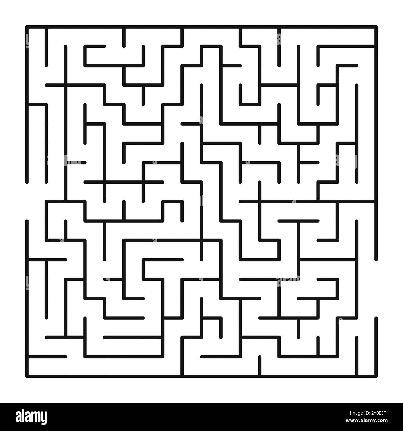 Maze shape design element. There is one entrance and exit and one ...