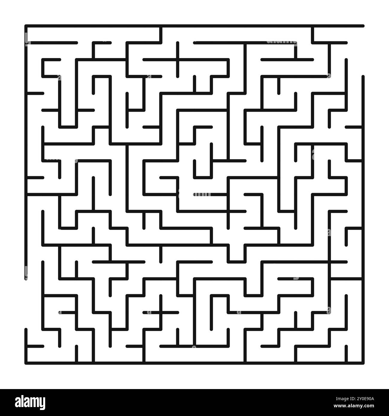 Maze shape design element. There is one entrance and exit and one ...