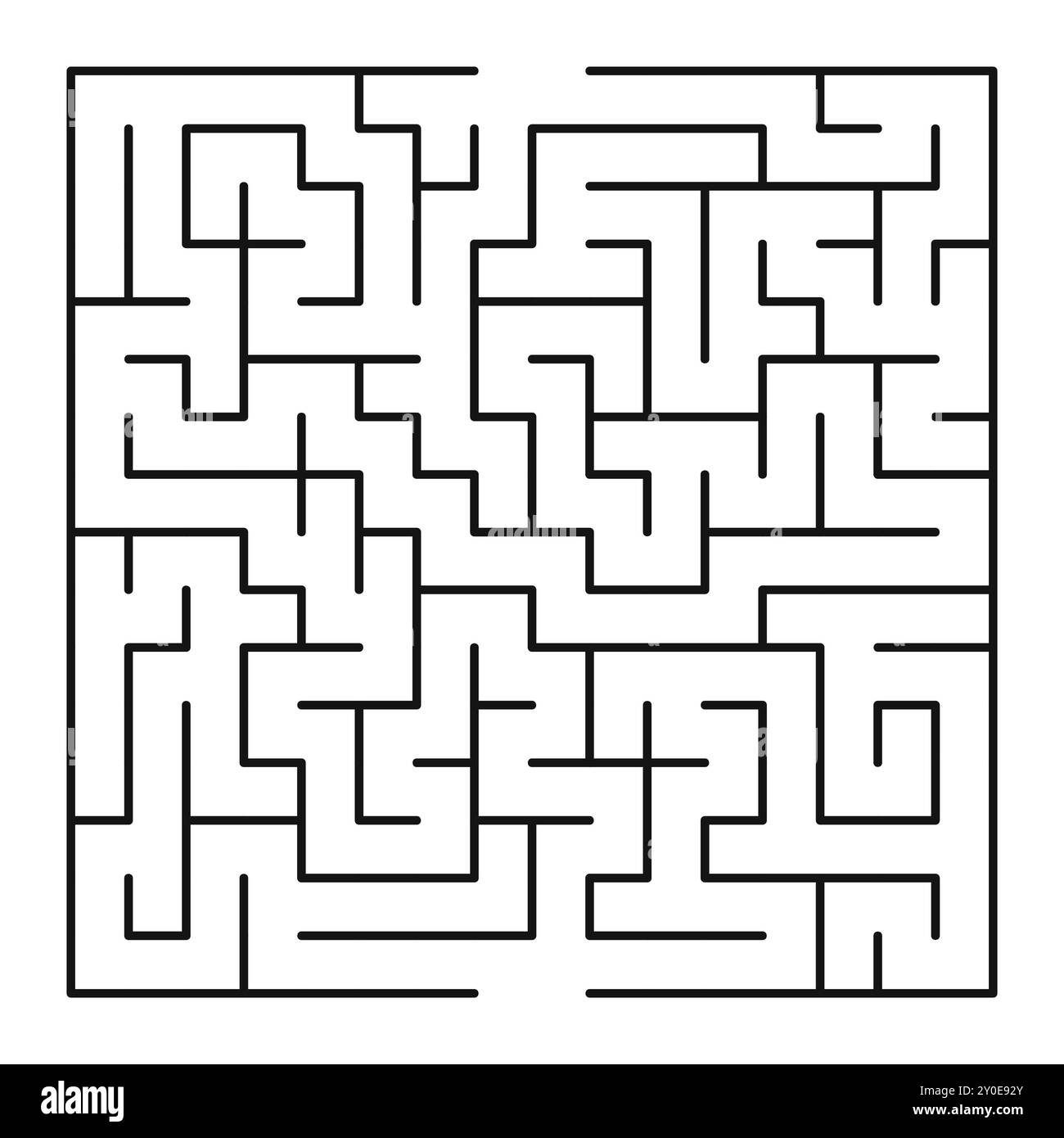 Maze shape design element. There is one entrance and exit and one ...