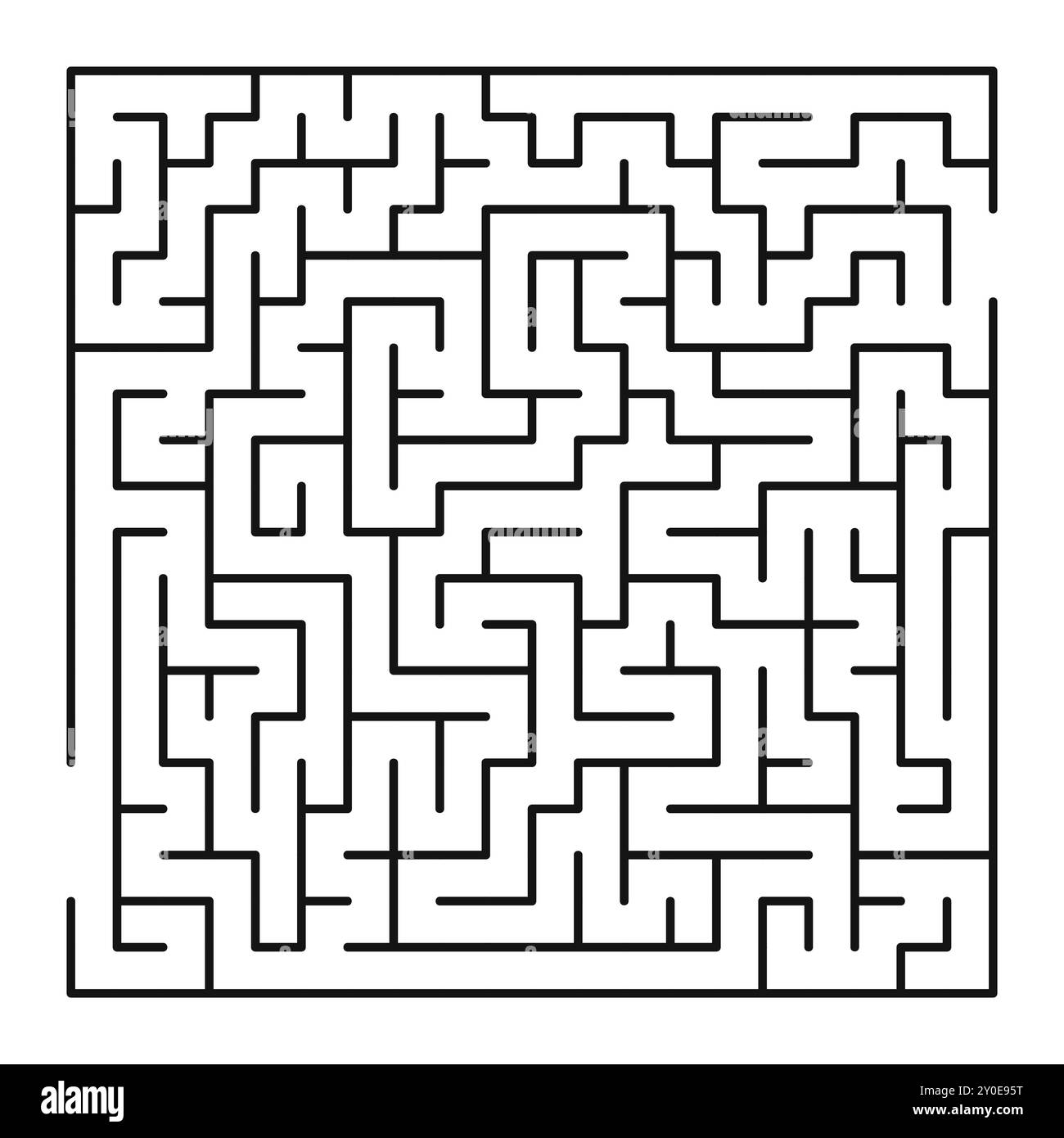 Maze shape design element. There is one entrance and exit and one ...