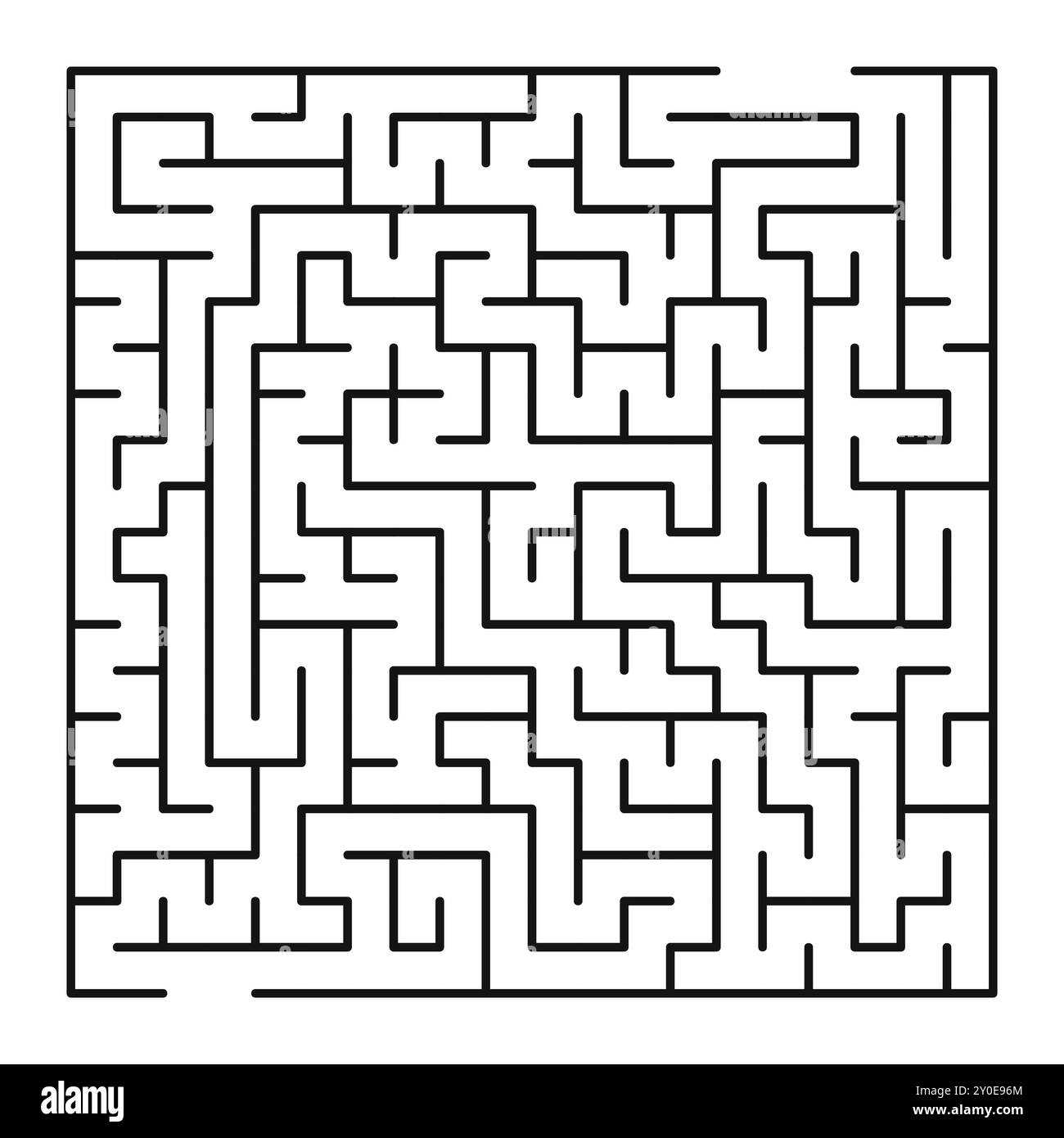 Maze shape design element. There is one entrance and exit and one ...