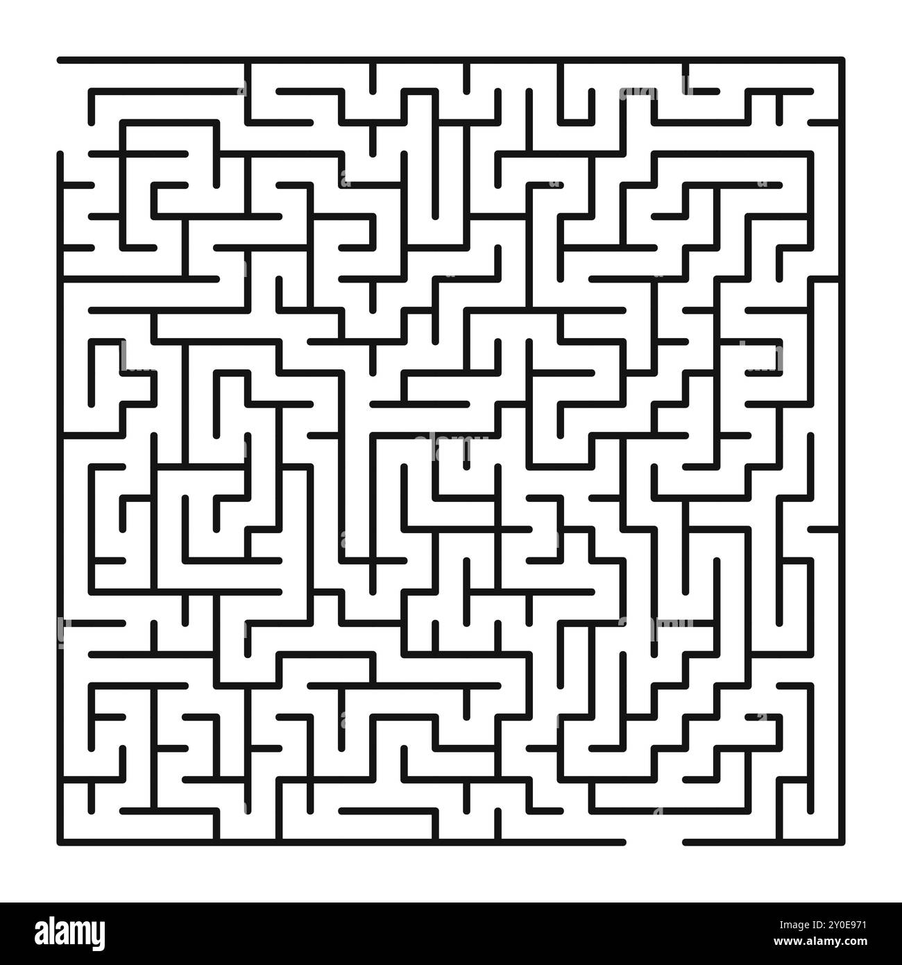 Maze shape design element. There is one entrance and exit and one ...