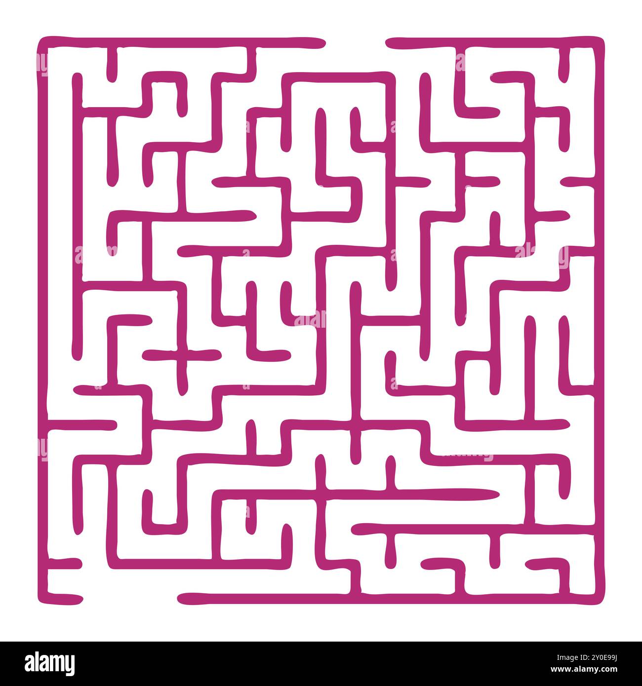 Maze shape design element. There is one entrance and exit and one correct path, but many paths ...