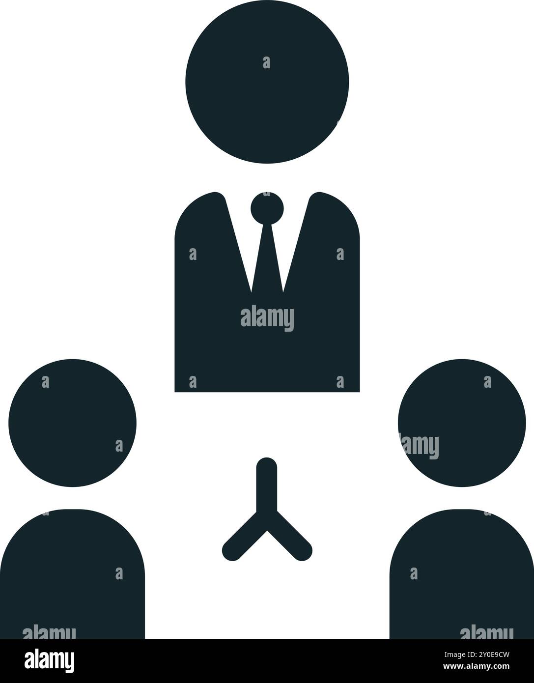 Business management concept with manager leading two employees icon ...