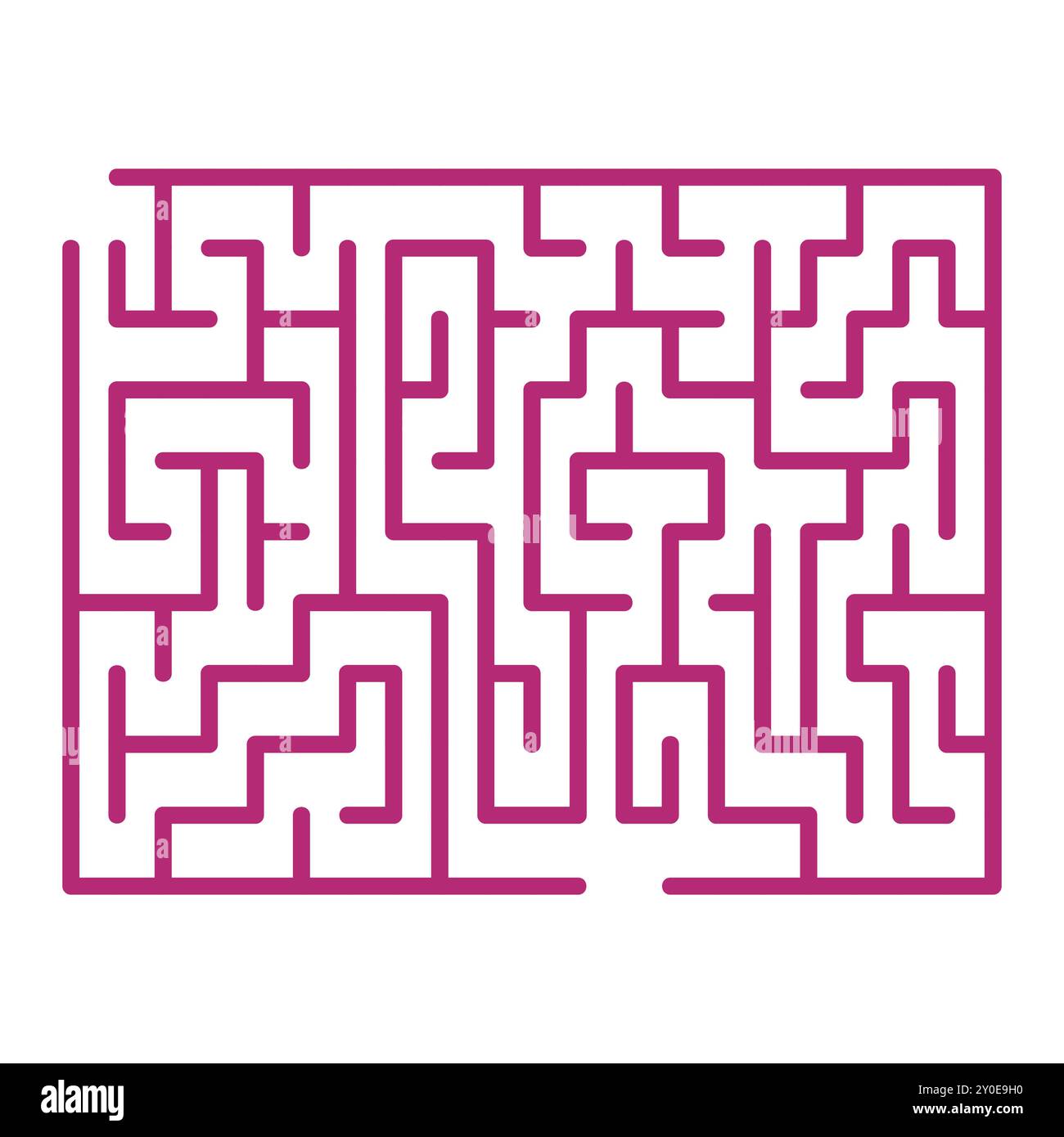 Maze shape design element. There is one entrance and exit and one correct path, but many paths ...
