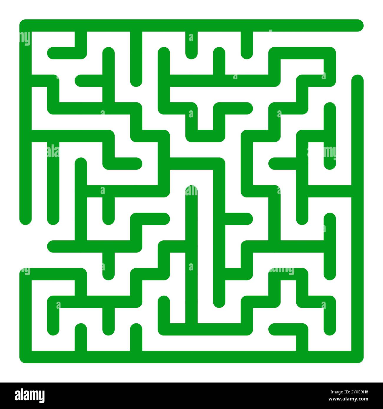 Maze shape design element. There is one entrance and exit and one ...