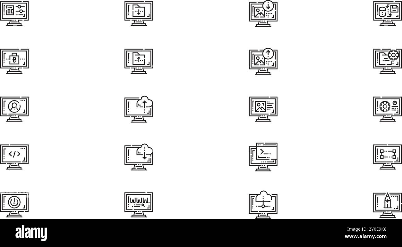 Computer functions icons High-Quality Vector Icons Collection with ...