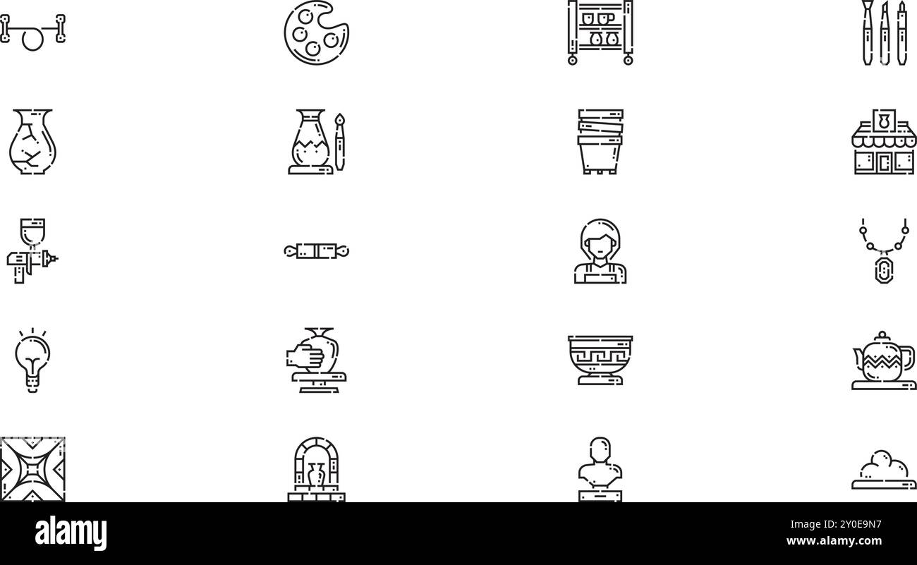 Pottery and ceramics icons High-Quality Vector Icons Collection with ...