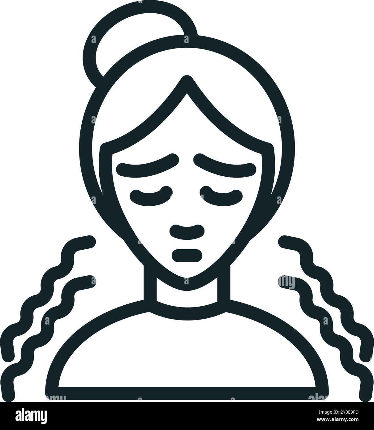 Young woman experiencing fever and chills symptom Stock Vector Image ...