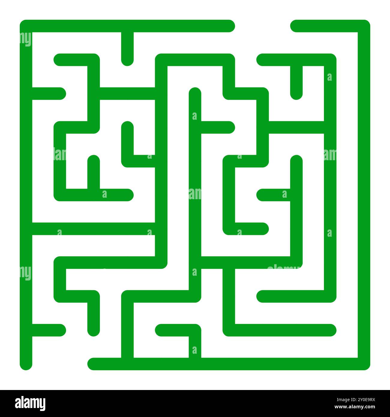 Maze shape design element. There is one entrance and exit and one ...