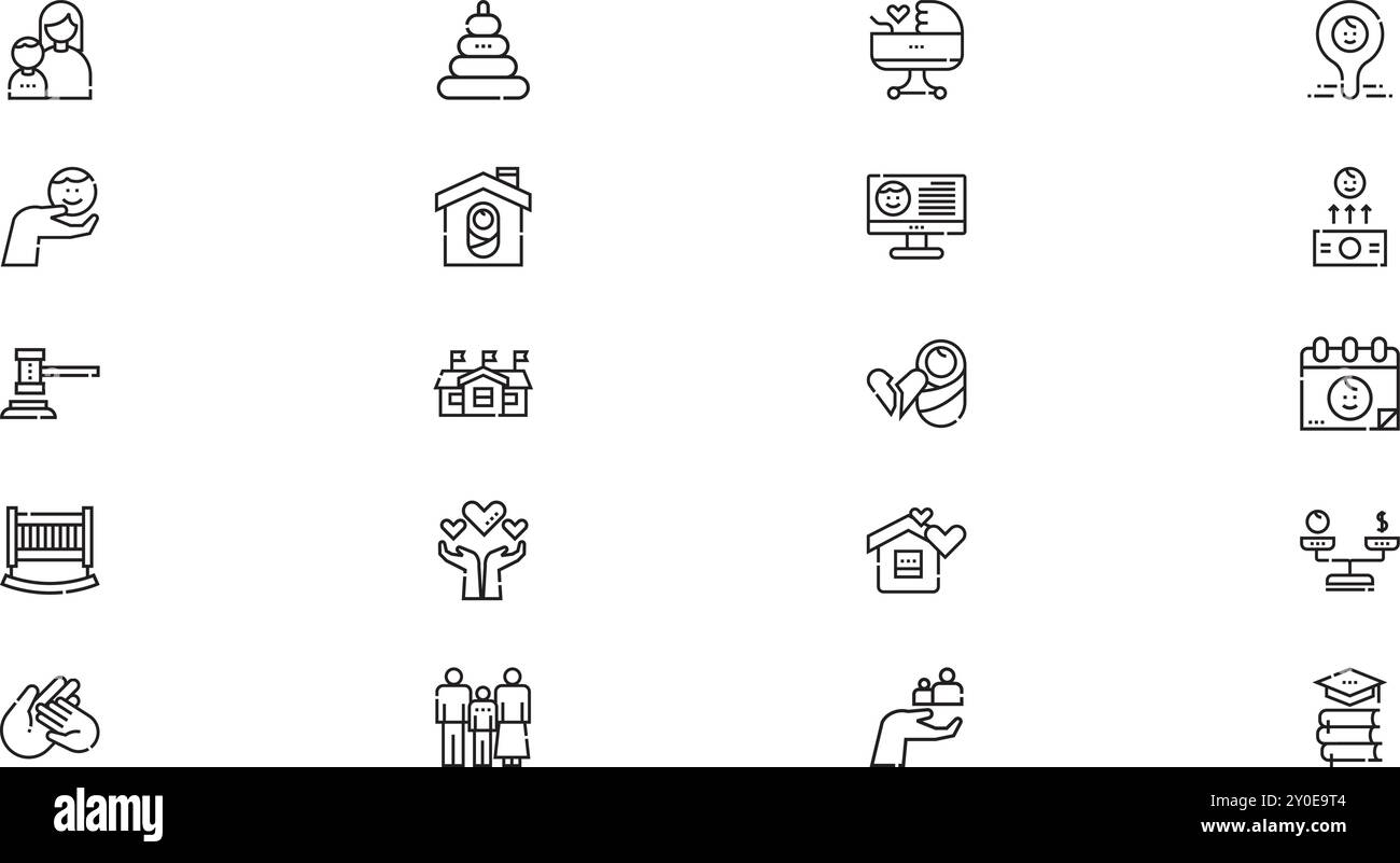 Child adoption icons High-Quality Vector Icons Collection with Editable ...